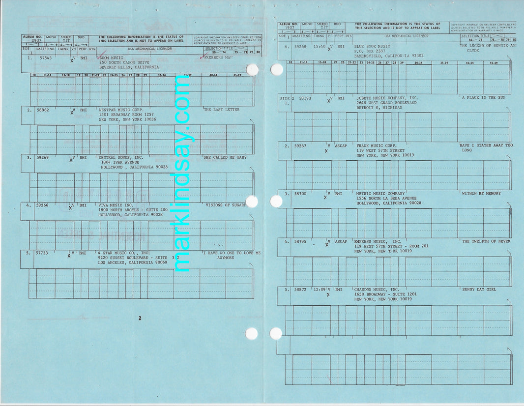 Products – Mark Lindsay Music & Memorabilia